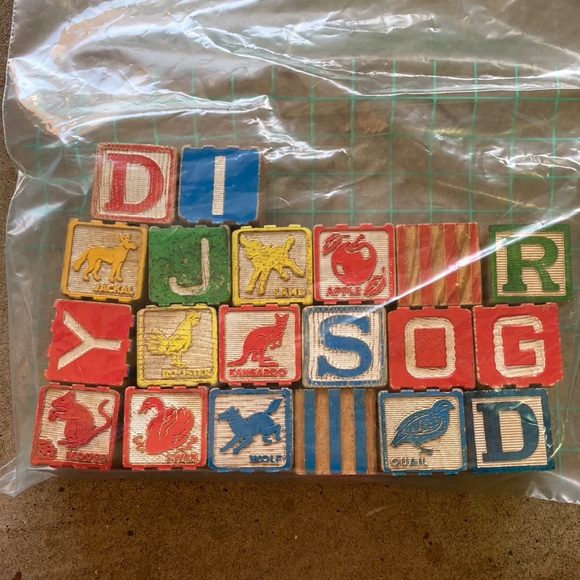 Vintage | Toys | Vintage Wood Letter Blocks Lot Of 2 Art Projects ...